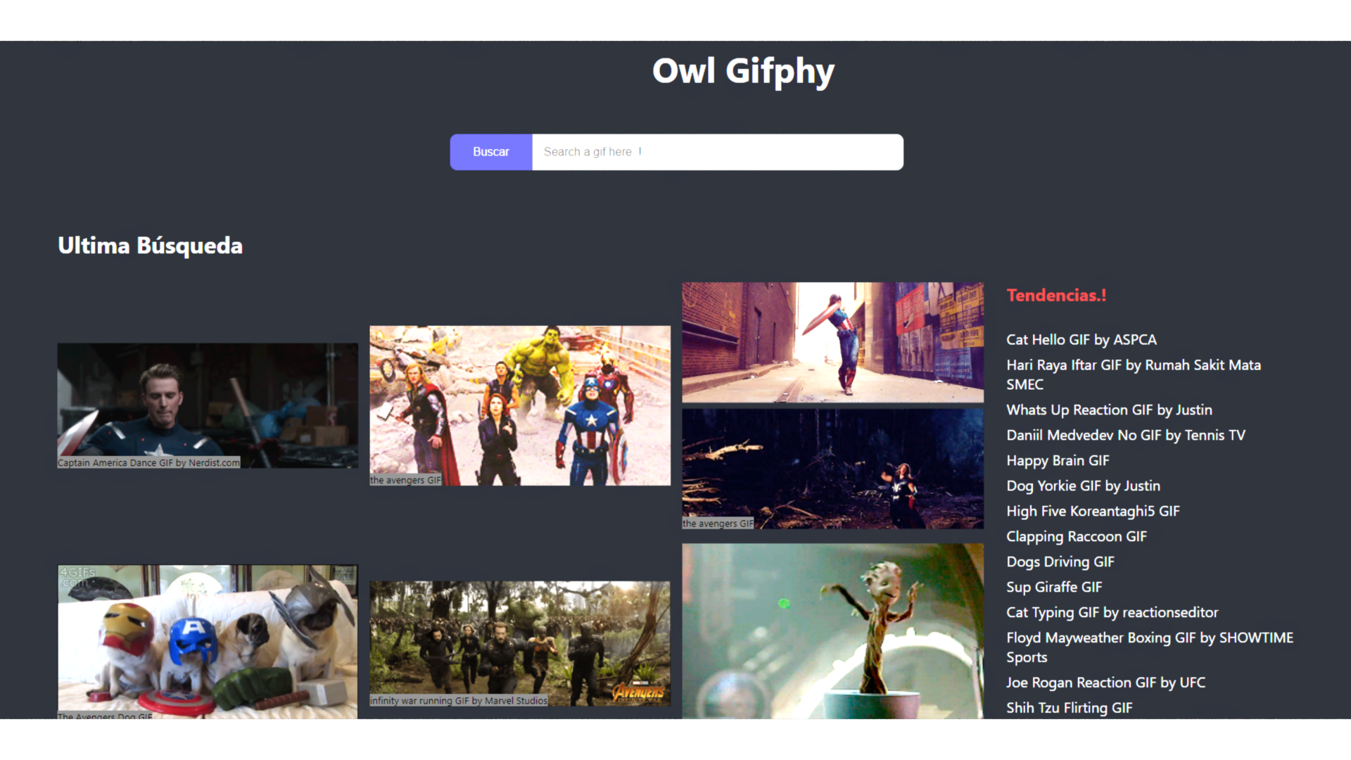 GitHub - Gorusuke/Owl-Gifphy